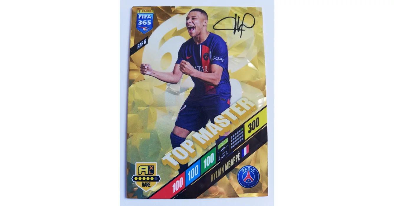 RAR6 Kylian Mbappé Rare / Top Master focis kártya (Paris Saint-Germain ...