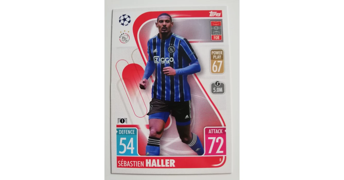 8 Sébastien Haller Base card focis kártya (AFC Ajax) MATCH ATTAX BL ...