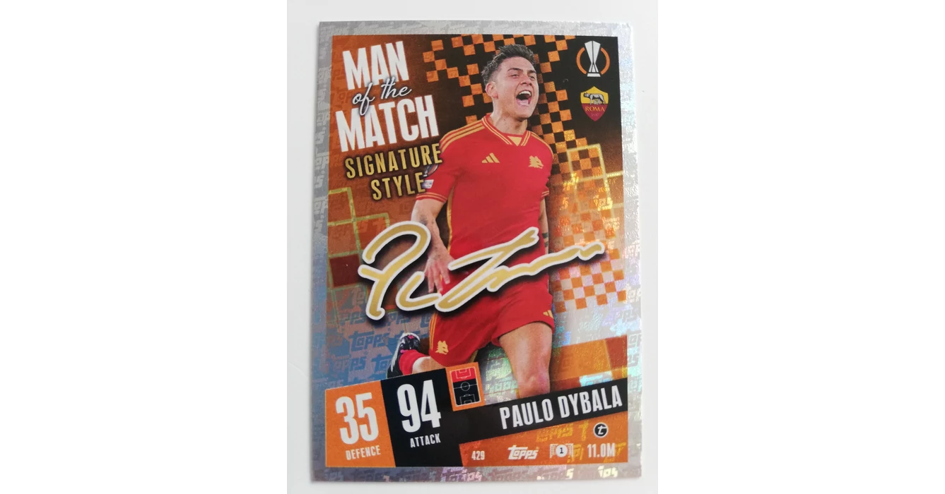 429 Paulo Dybala Man of the Match Signature Style focis kártya (AS Roma ...
