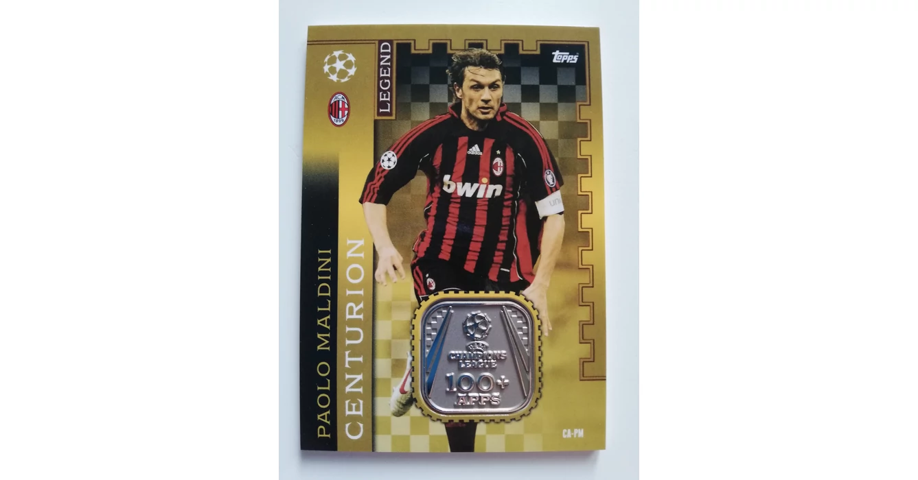 CR-PM Paolo Maldini UCL Centurion Memento Relic focis kártya (AC Milan ...