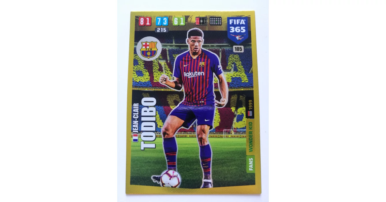 105 Jean-Clair Todibo Wonder Kid focis kártya (FC Barcelona) FIFA365 ...