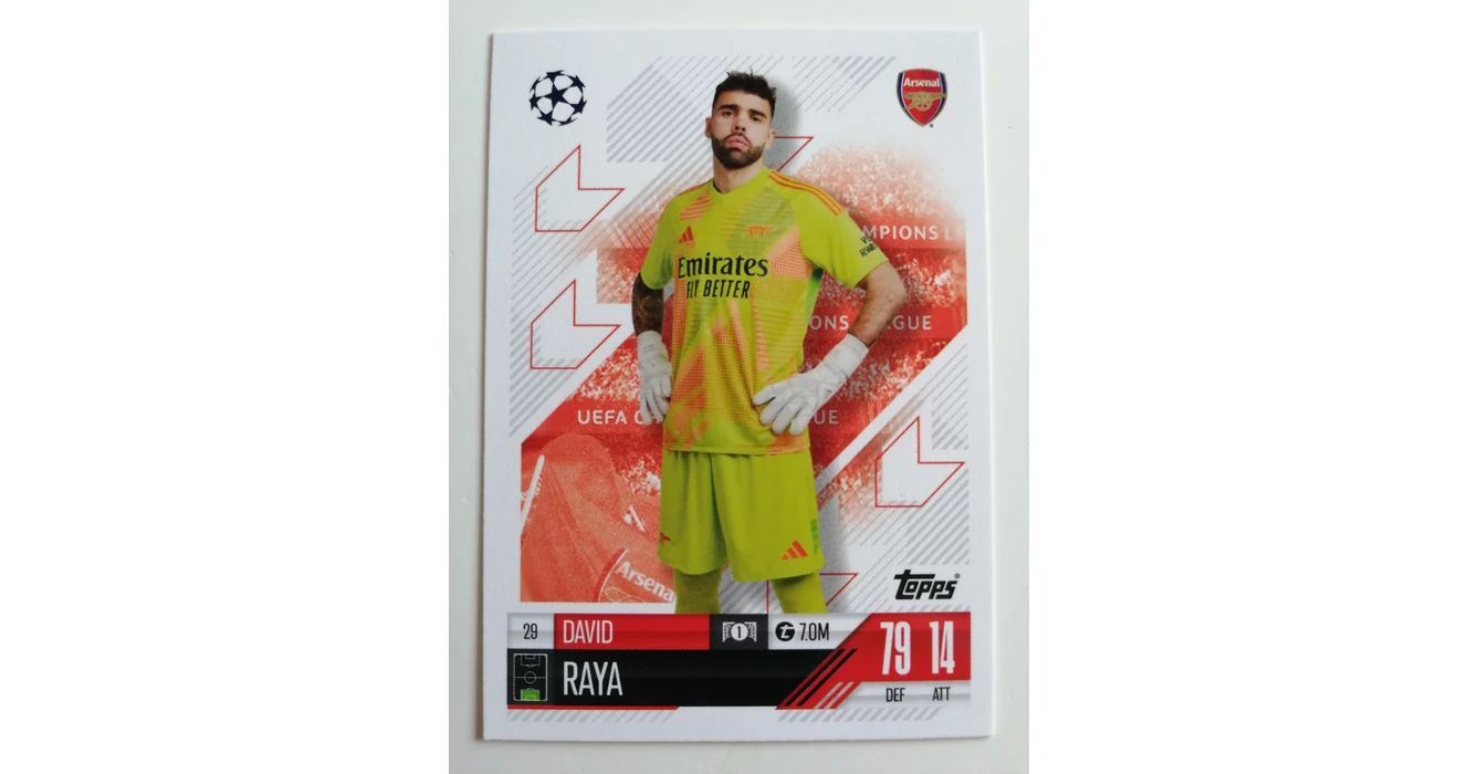 29 David Raya Base card focis kártya (Arsenal) Topps MATCH ATTAX BL ...