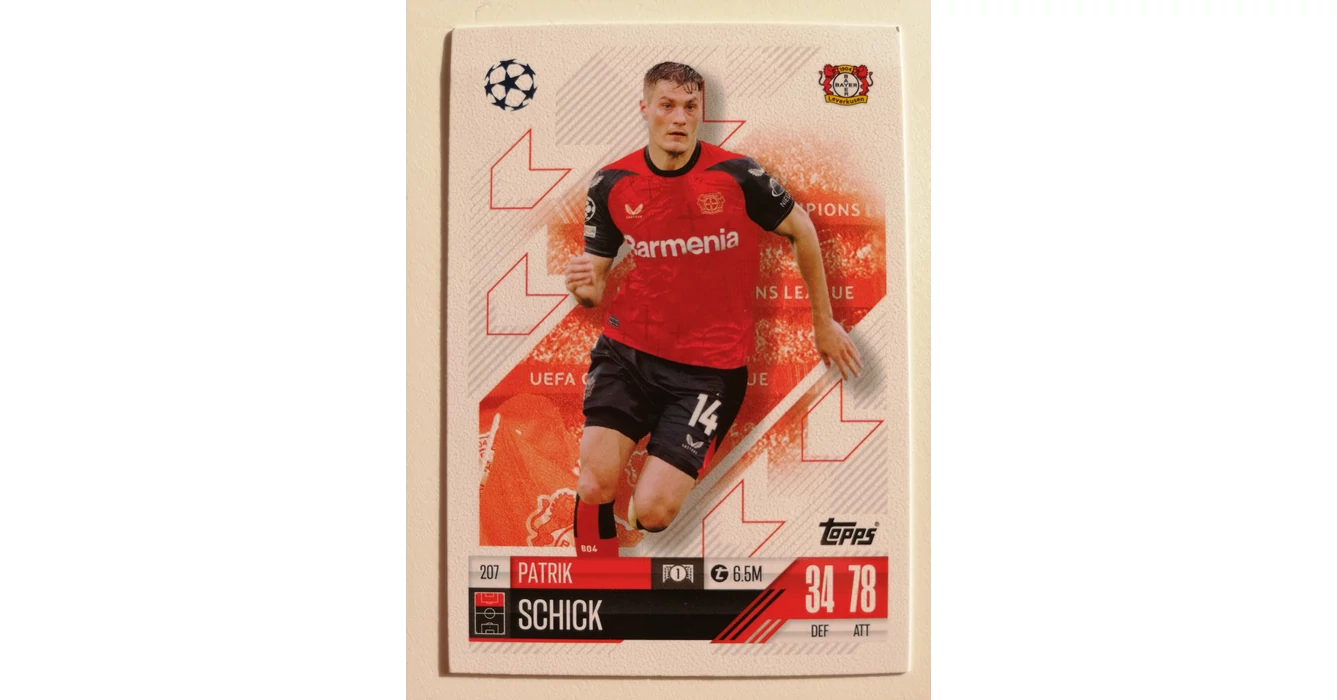 207 Patrik Schick Base card focis kártya (Bayer 04 Leverkusen) Topps ...
