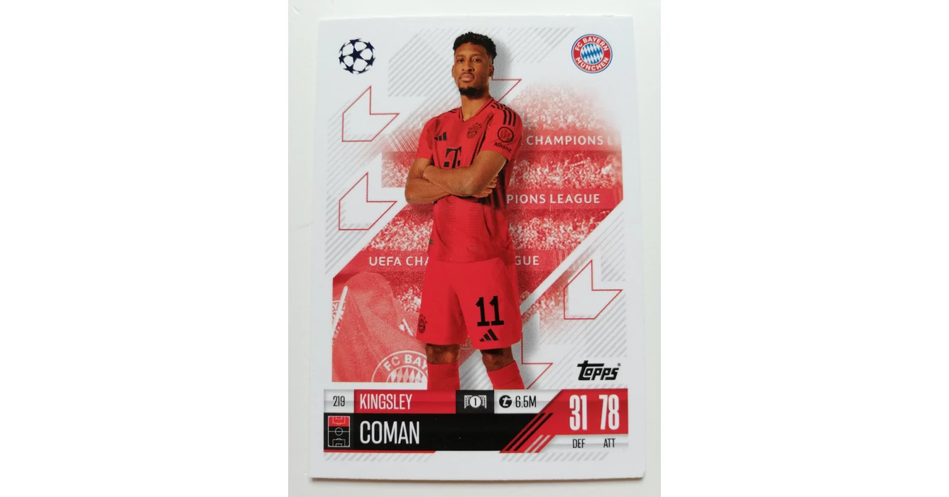 219 Kingsley Coman Base card focis kártya (FC Bayern München) Topps ...