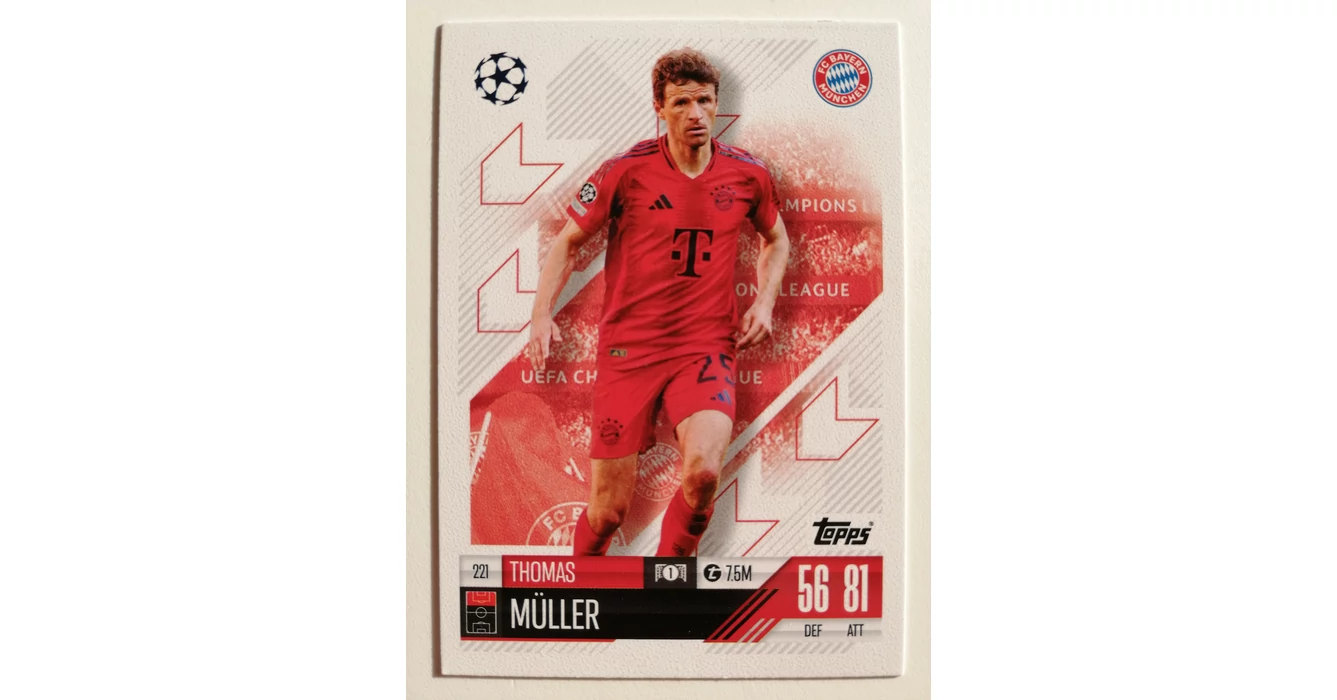 221 Thomas Muller Base card focis kártya (FC Bayern München) Topps ...