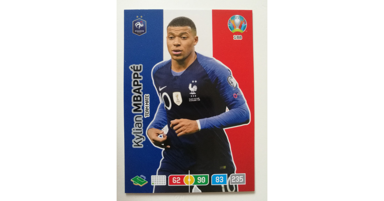 188 Kylian Mbappé CORE - Team Mate focis kártya (France) EURO 2020 ...