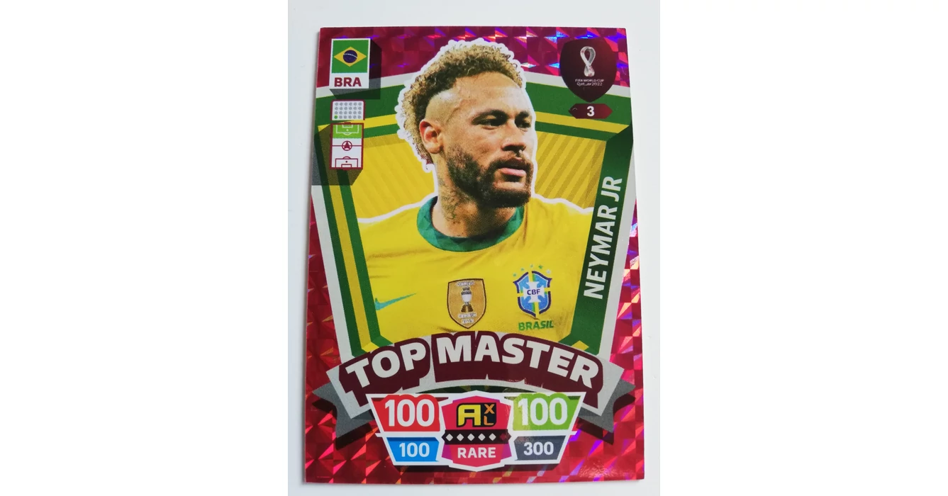 3 Neymar Jr RARE / Top Master focis kártya (Brazil) Qatar VB 2022 ...