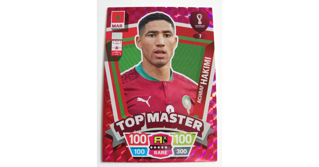 7 Achraf Hakimi RARE / Top Master focis kártya (Morocco) Qatar VB 2022 ...