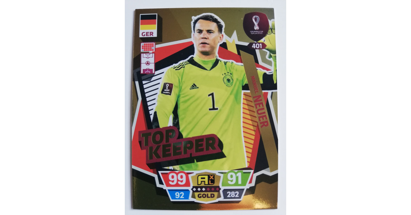401 Manuel Neuer GOLD / Top Keeper focis kártya (Germany) Qatar VB 2022 ...