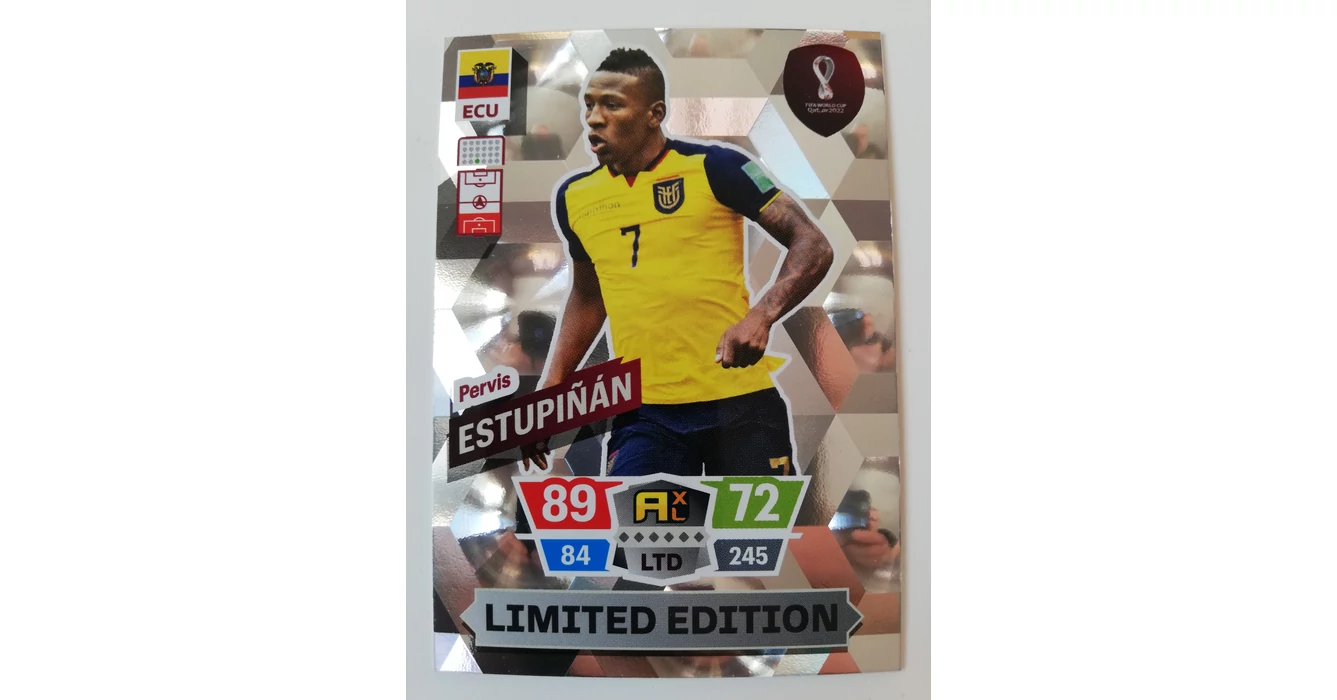 LE-PES Pervis Estupinán Limited Edition focis kártya (Ecuador) Qatar VB ...