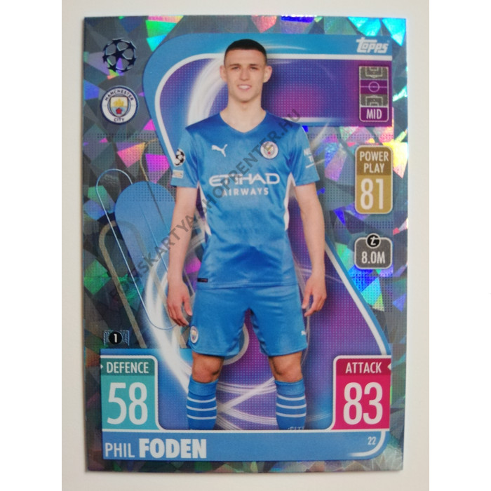 22c Phil Foden Base card / Crystal focis kártya (Manchester City FC ...