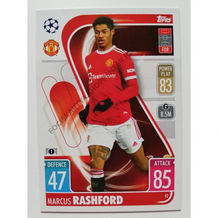 42 Marcus Rashford Base card focis kártya (Manchester United) MATCH ...