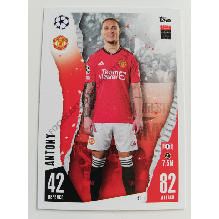 61 Antony Base focis kártya (Manchester United) MATCH ATTAX BL 2023-24 ...